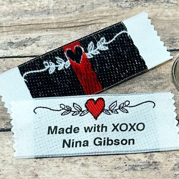 Personalized Clothing Labels Style 67: Heart & Vine - Name Maker