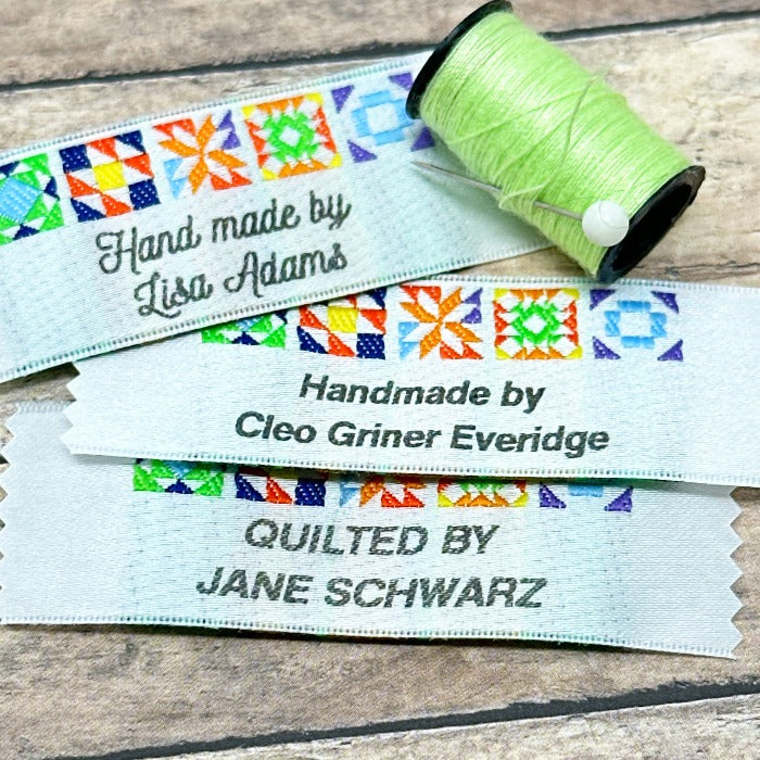 Personalized Clothing Labels Style 48: Quilt Squares - Name Maker