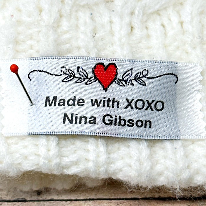 Personalized Clothing Labels Style 67: Heart & Vine - Name Maker