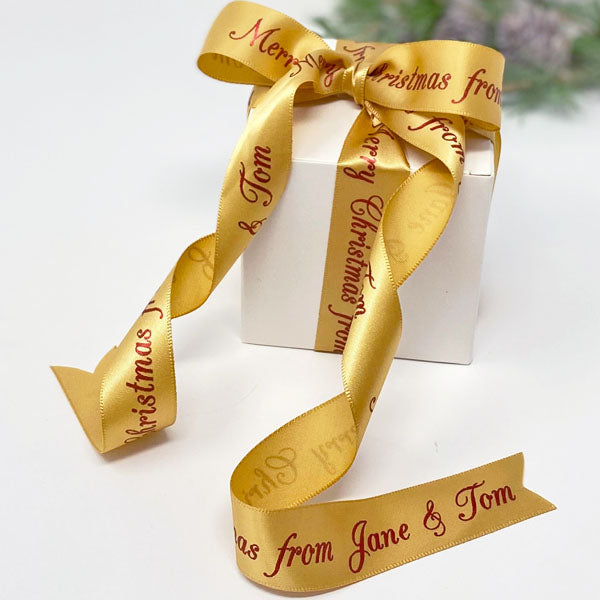 Classic Christmas Ribbon | Shop Custom Red & Gold Classic Christmas ...